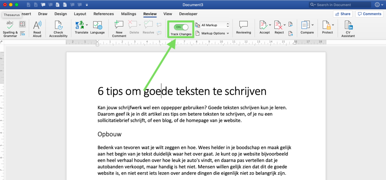Wijzigingen bijhouden (track changes) in Word | Mevrouw Alfabet